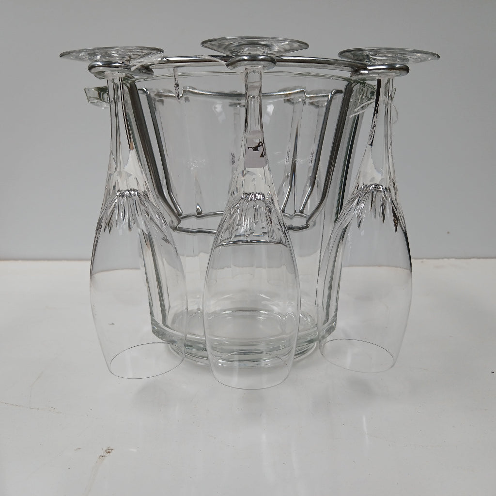 Glass Champagne Bucket with Glass Holder – French Originals